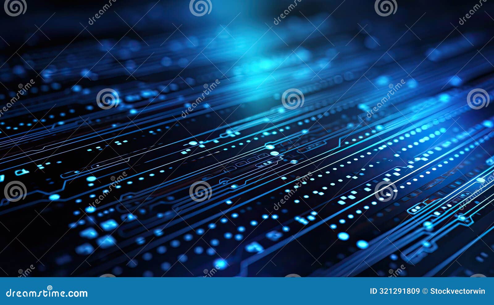 Sleek Dark Blue Technology Background Stock Illustration - Illustration ...