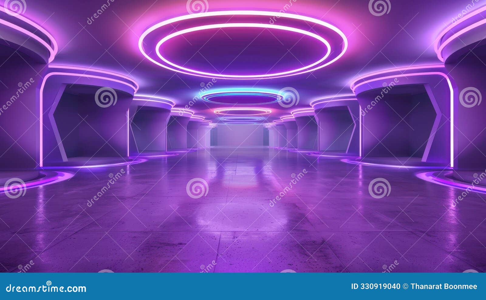 A Sleek Dark Structure Shines With Neon Lights, Featuring A Stunning ...