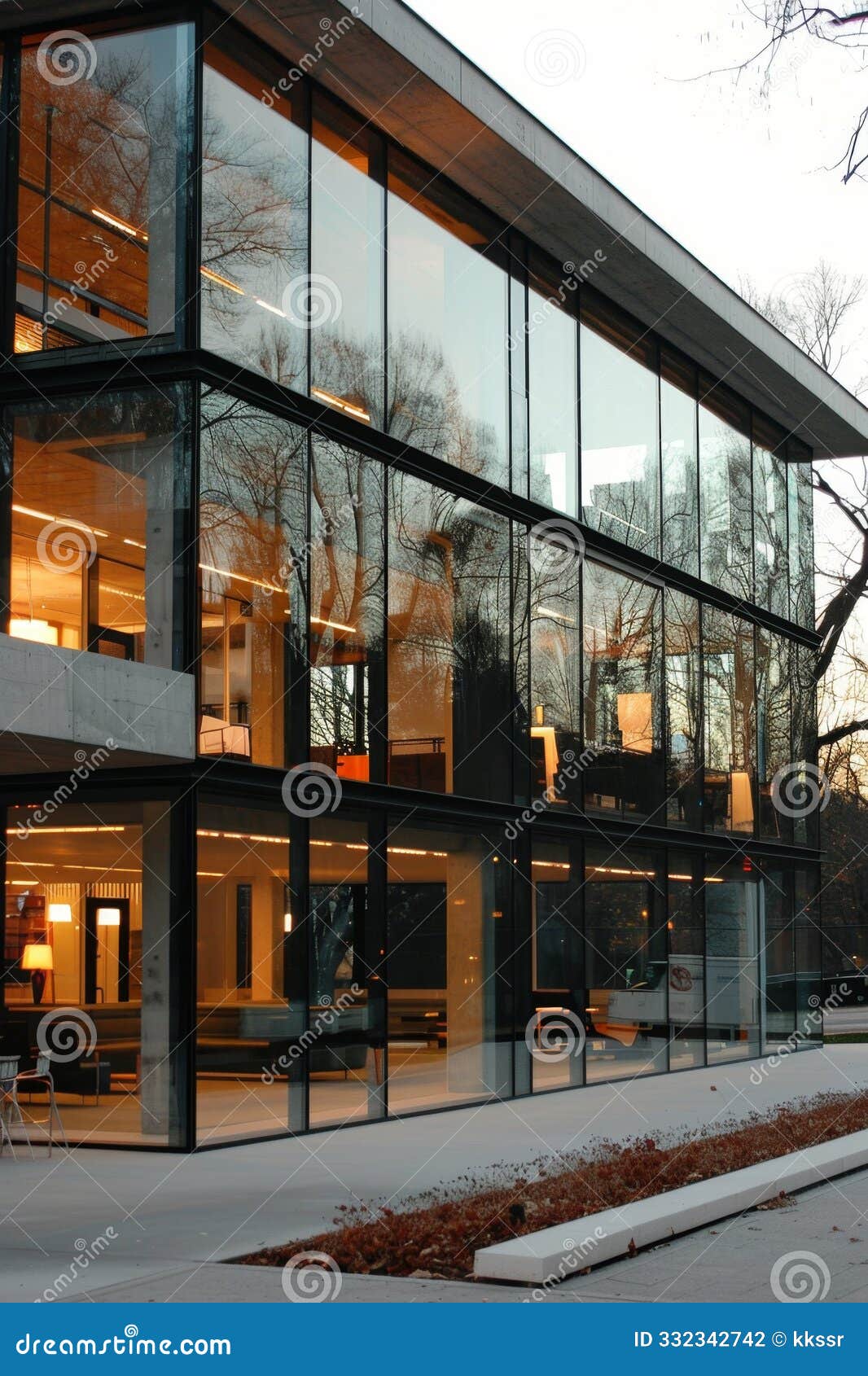 Sleek Design with Glass Windows and Concrete Structure Embody ...