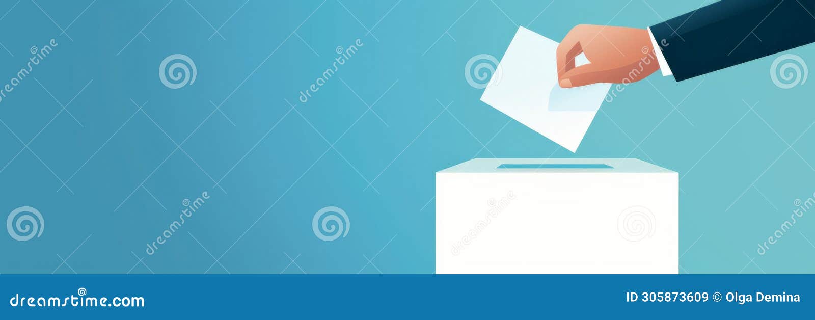 Sleek Design of a Hand Voting in a Ballot Box with a Cool Blue Gradient ...