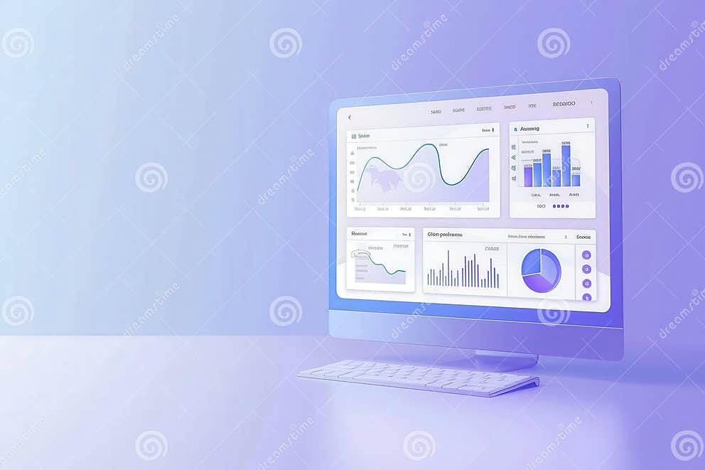 Modern CRM Software Interface on a Sleek Desktop with Data ...