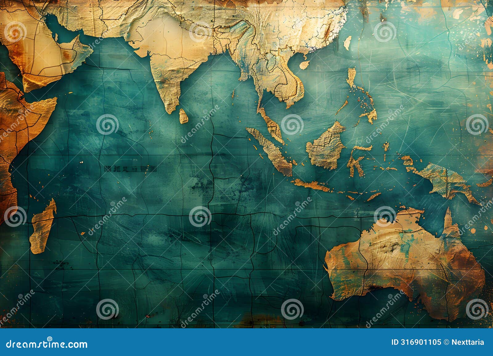 Modern Asia Map: Abstract Digital Illustration with Copy Space Stock ...