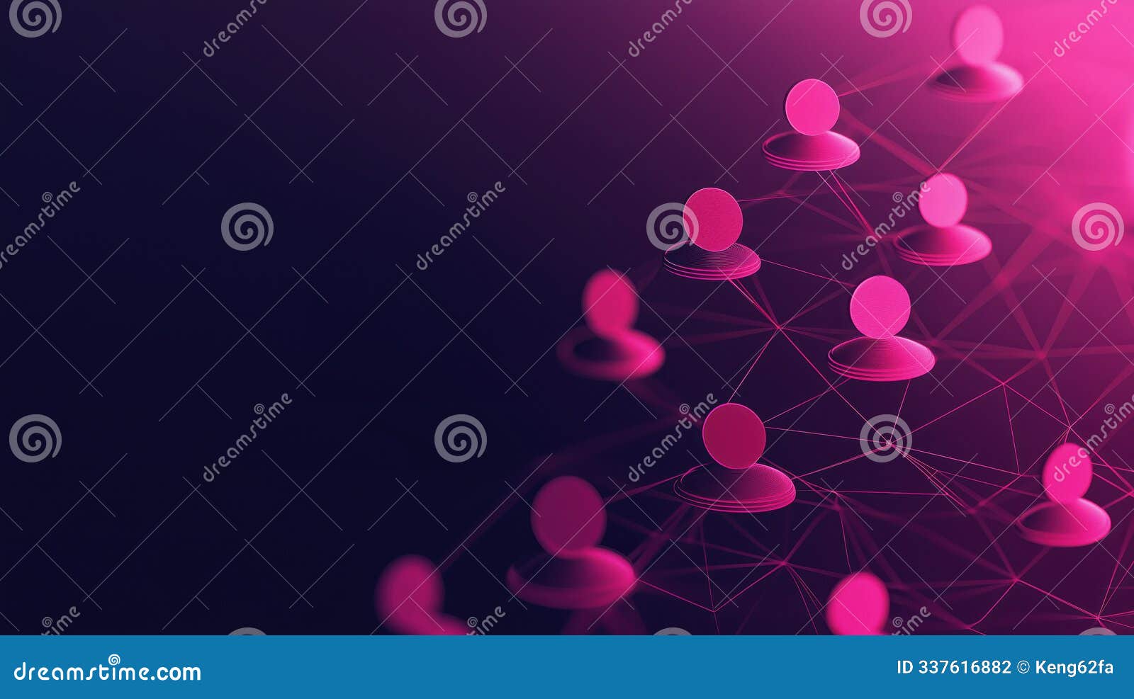 Sleek Digital Organization Chart With Pink Nodes On Dark Background ...