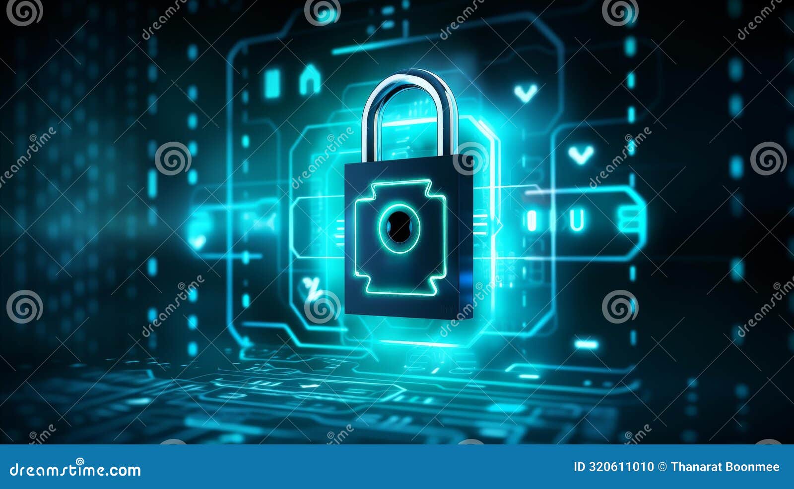 A Sleek Digital Password Lock Illustration with Secure Access Control ...