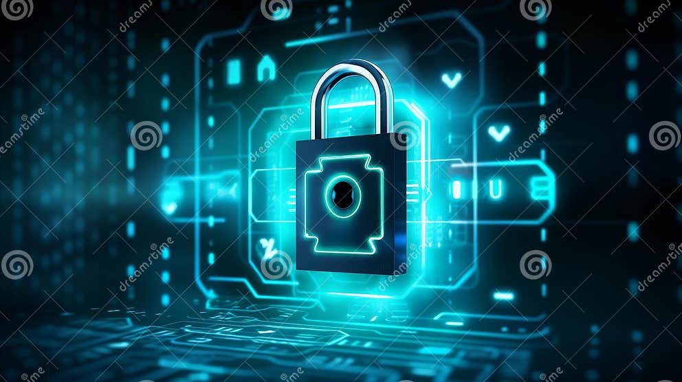 A Sleek Digital Password Lock Illustration with Secure Access Control ...