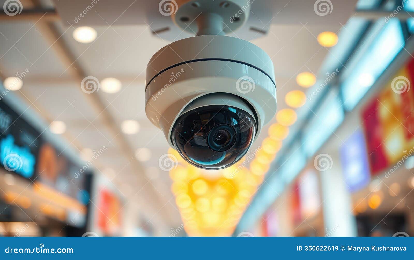 Modern Surveillance Camera In A Grocery Store Aisle Royalty-Free Stock ...
