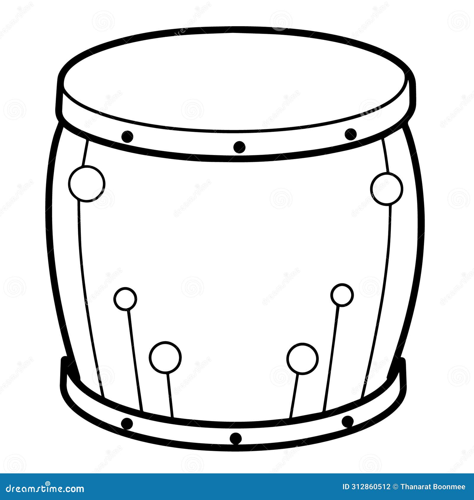 Sleek Drum Outline Icon in Vector Format for Music-themed Designs Stock ...