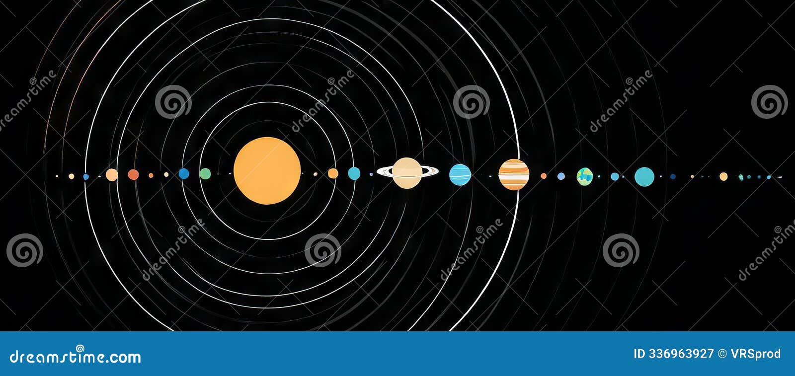 Minimalist Solar System Design on Black Background Stock Image - Image ...