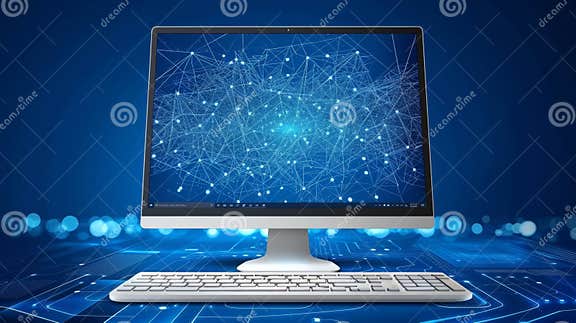 Sleek and Futuristic High Performance Personal Computer Displayed on a ...