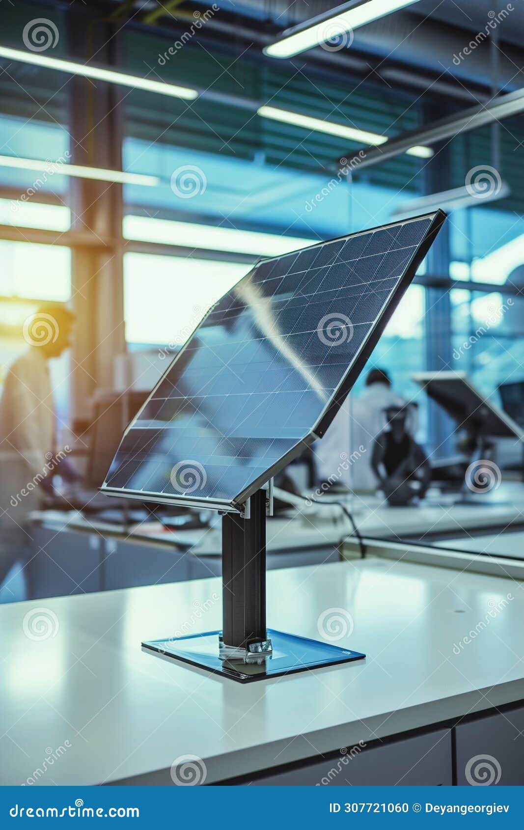 A Sleek, Futuristic Solar Panel Prototype Displayed in a High-tech Lab ...