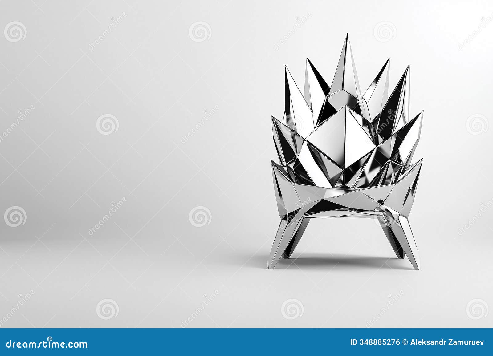 A Sleek Geometric Throne with Sharp Angles and Reflective Surfaces ...