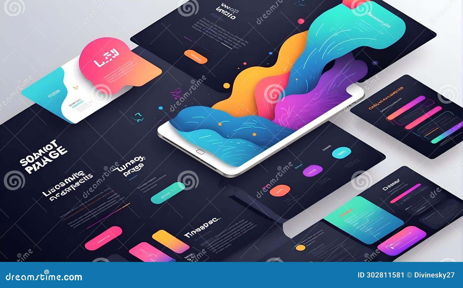 Sleek Gradient Vector Interface. AI Generate Stock Illustration ...