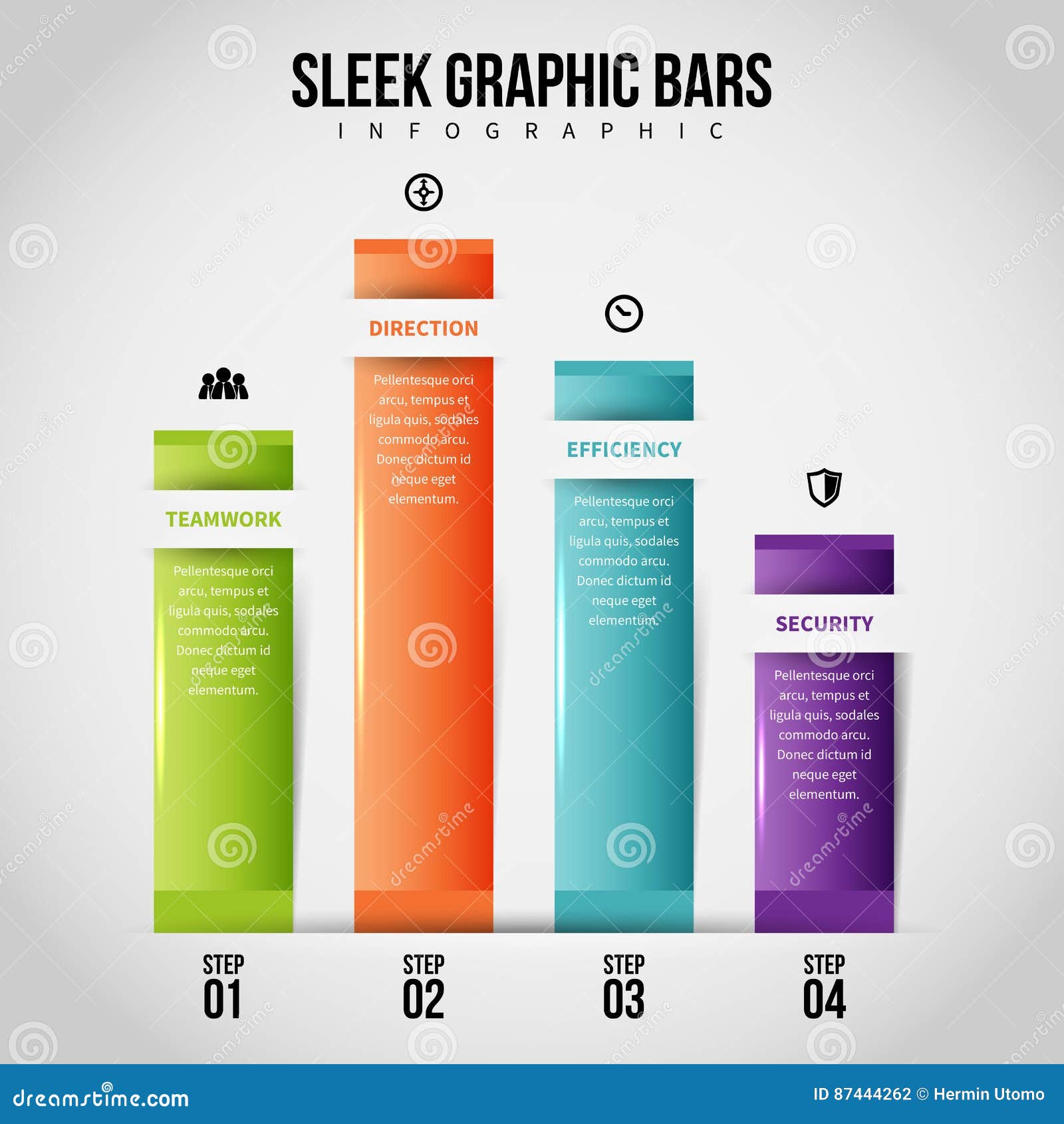 Sleek Graphic Bars Infographic Vector Illustration | CartoonDealer.com ...