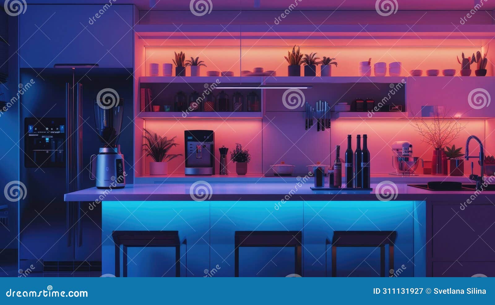 Sleek High-tech Kitchen with Capacitive Controls, Automated Fridge ...