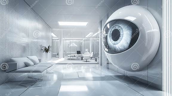 Sleek High-tech Office Eye Scanner Access Control System for Advanced ...