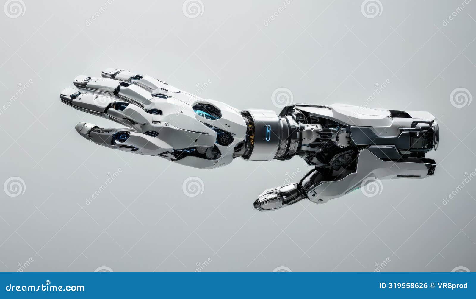 Futuristic Robotic Arm Extending in Studio Lighting Stock Photo - Image ...