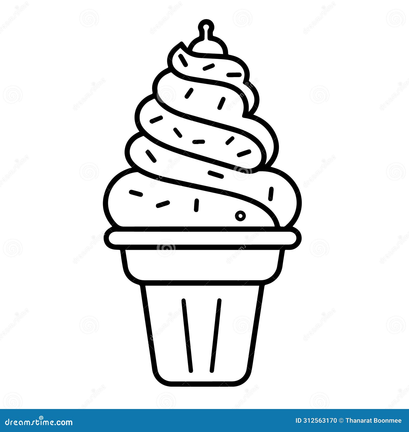 Clean Vector Outline of an Ice Cream Icon for Versatile Applications ...