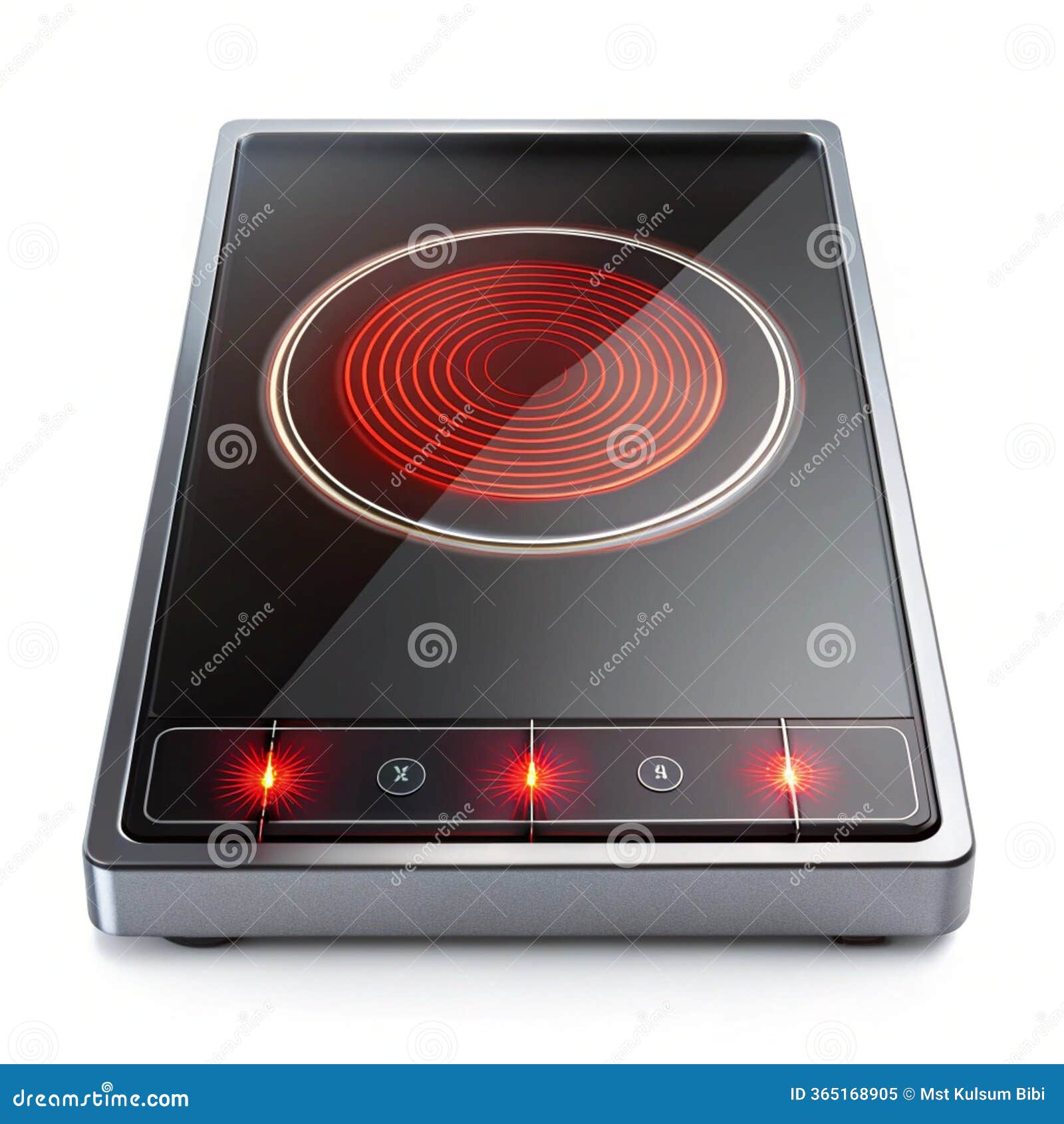 Induction Cooktop On White Background 3d Render Set Royalty-Free Stock ...