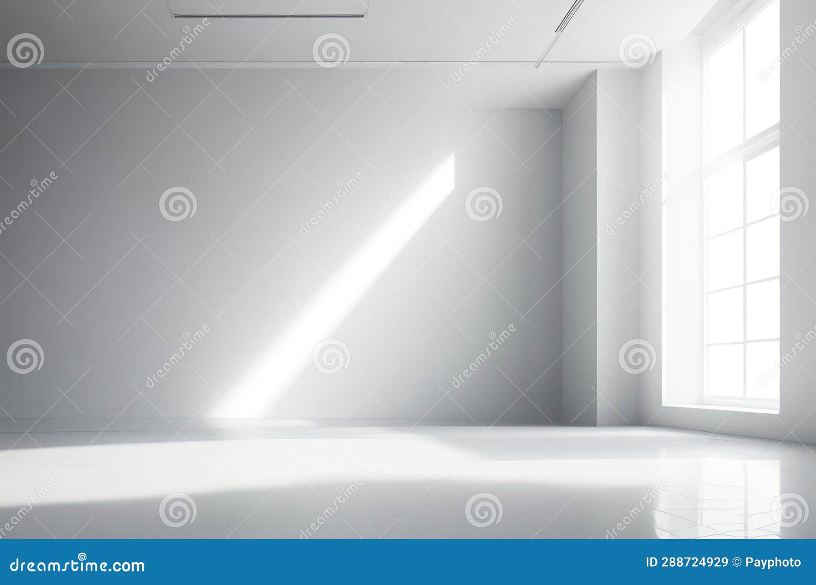 Sleek Light Gray Wall and Reflective Floor. Stock Illustration ...