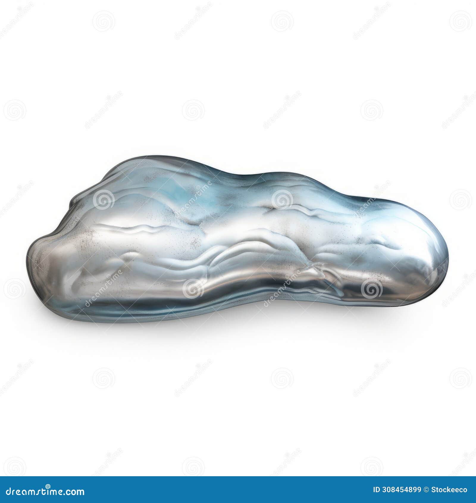 Sleek Metal Cloud on White Surface: Realistic Renderings of Liquid ...