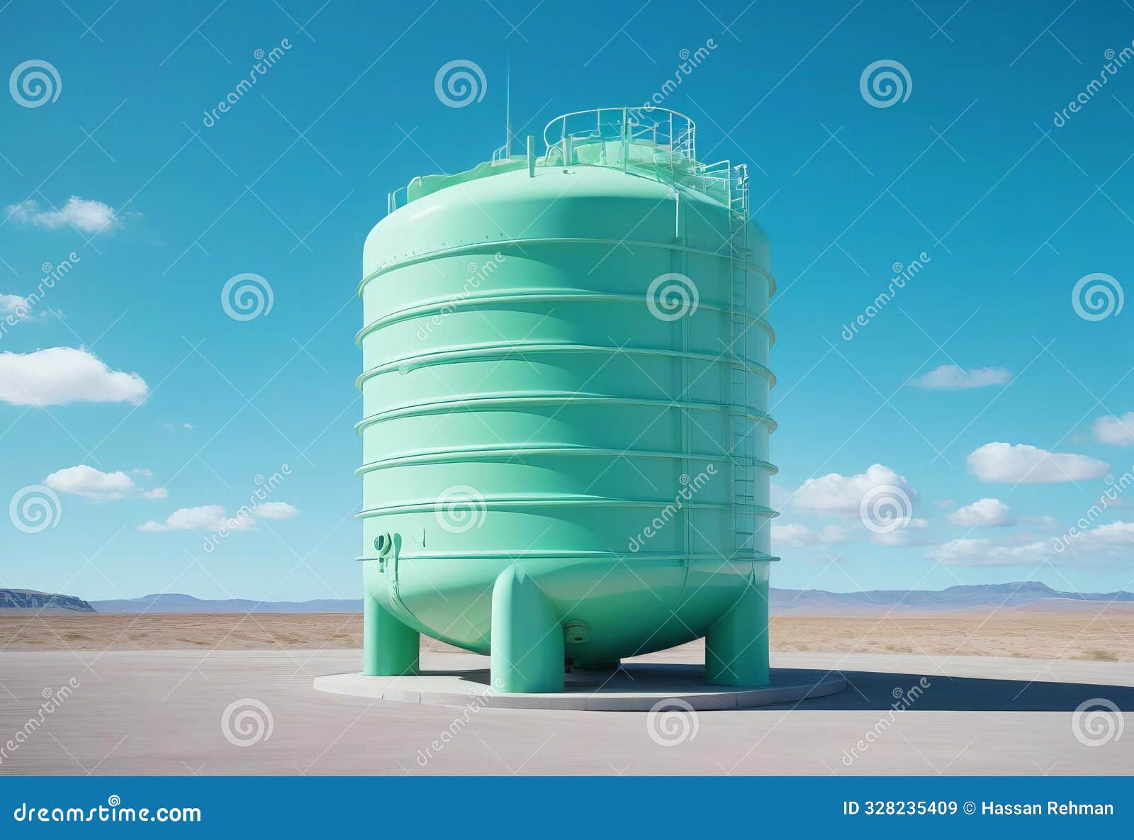 A Sleek, Metallic Green Hydrogen Tank Stock Illustration - Illustration ...