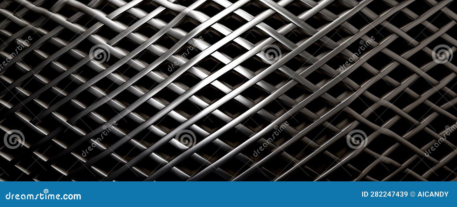 Sleek Metallic Grid Pattern on a Black Background, Symbolizing ...
