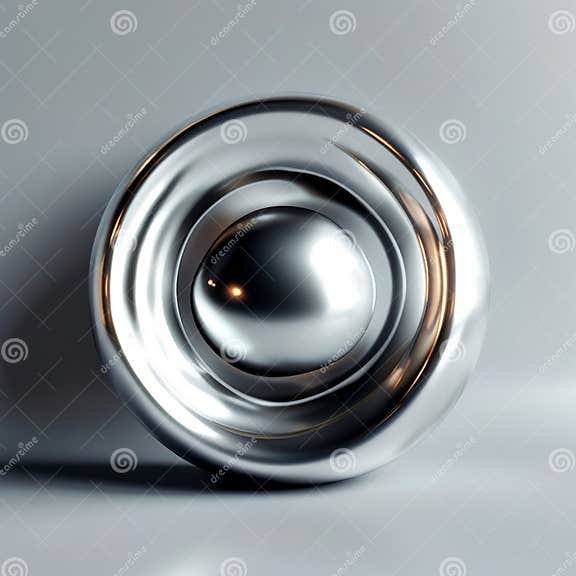 Sleek Metallic Sphere Resting on Smooth Surface in Subtle Light Stock ...