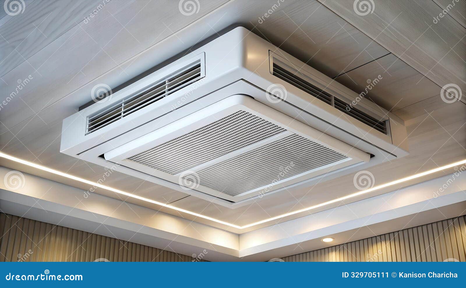 Sleek Minimalist Ceiling AC with Integrated LED Panel AI Generated ...