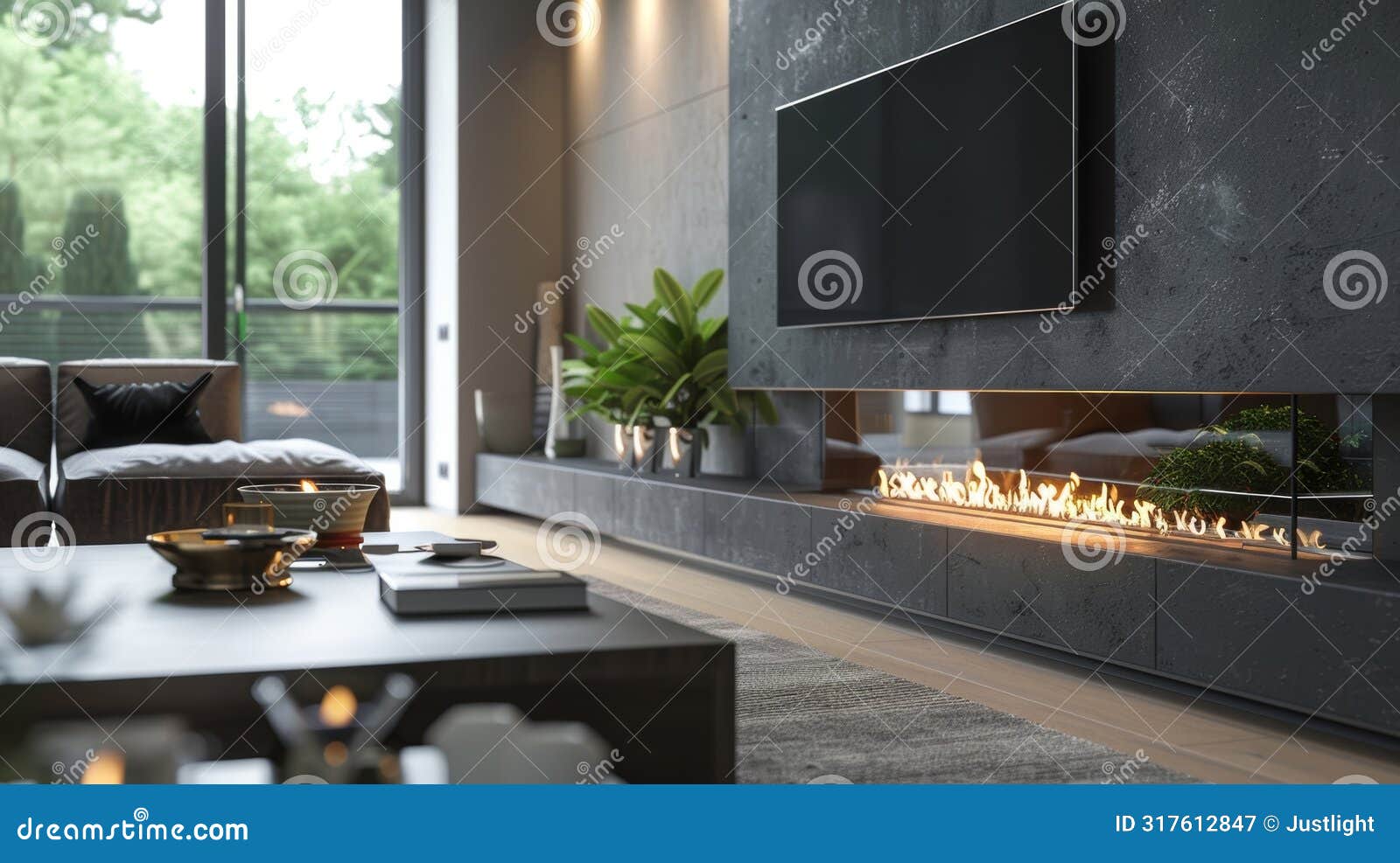 The Sleek and Minimalist Design of the Fireplace Seamlessly Blends in ...