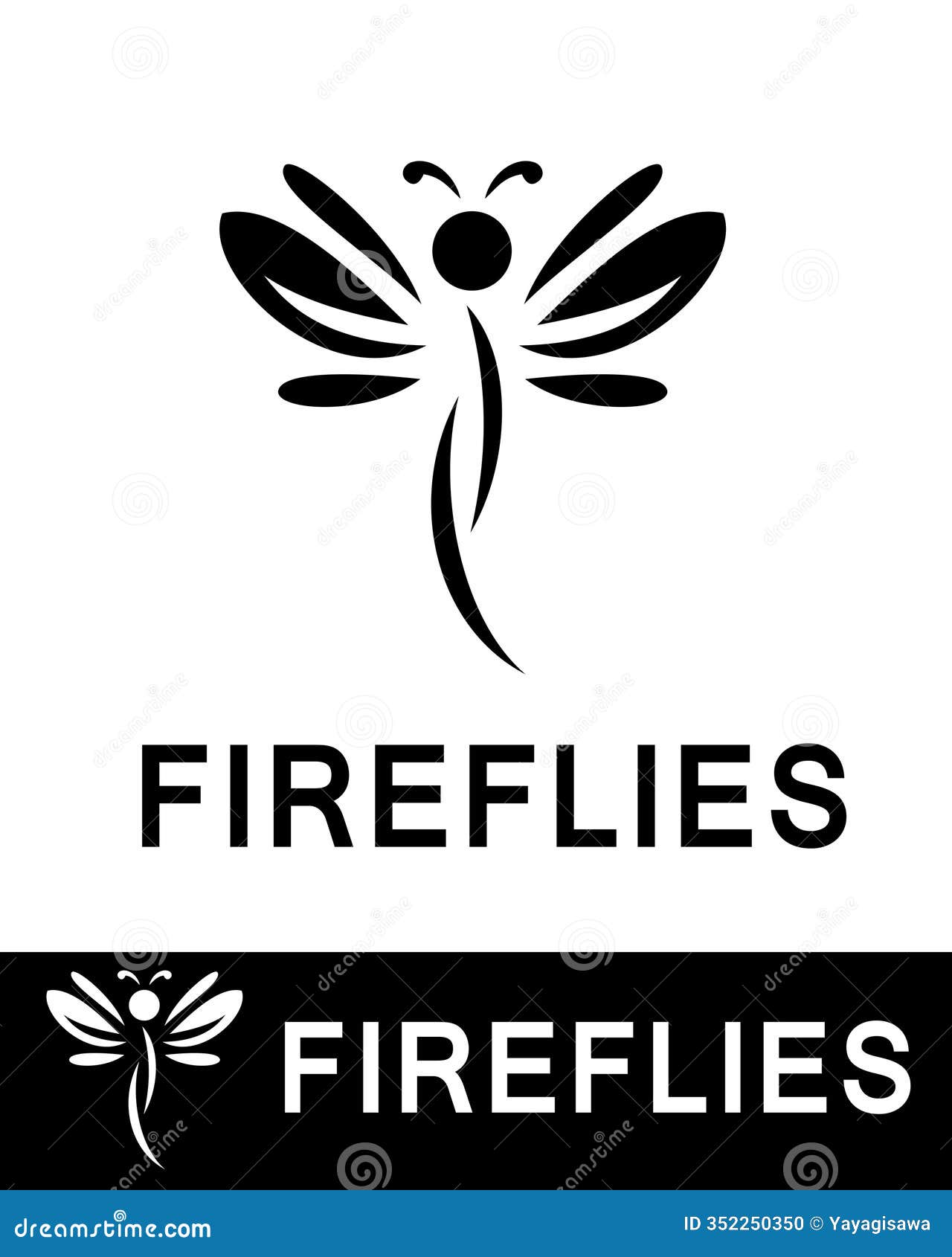 A Sleek and Minimalist Logo Design Featuring a Stylized Firefly Stock ...