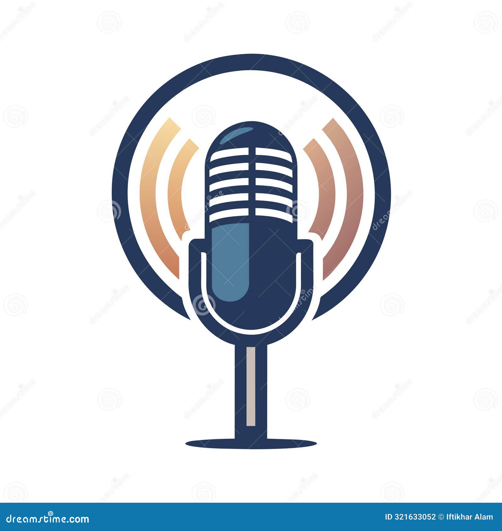 A Sleek, Minimalist Logo Featuring a Stylized Microphone Silhouette ...