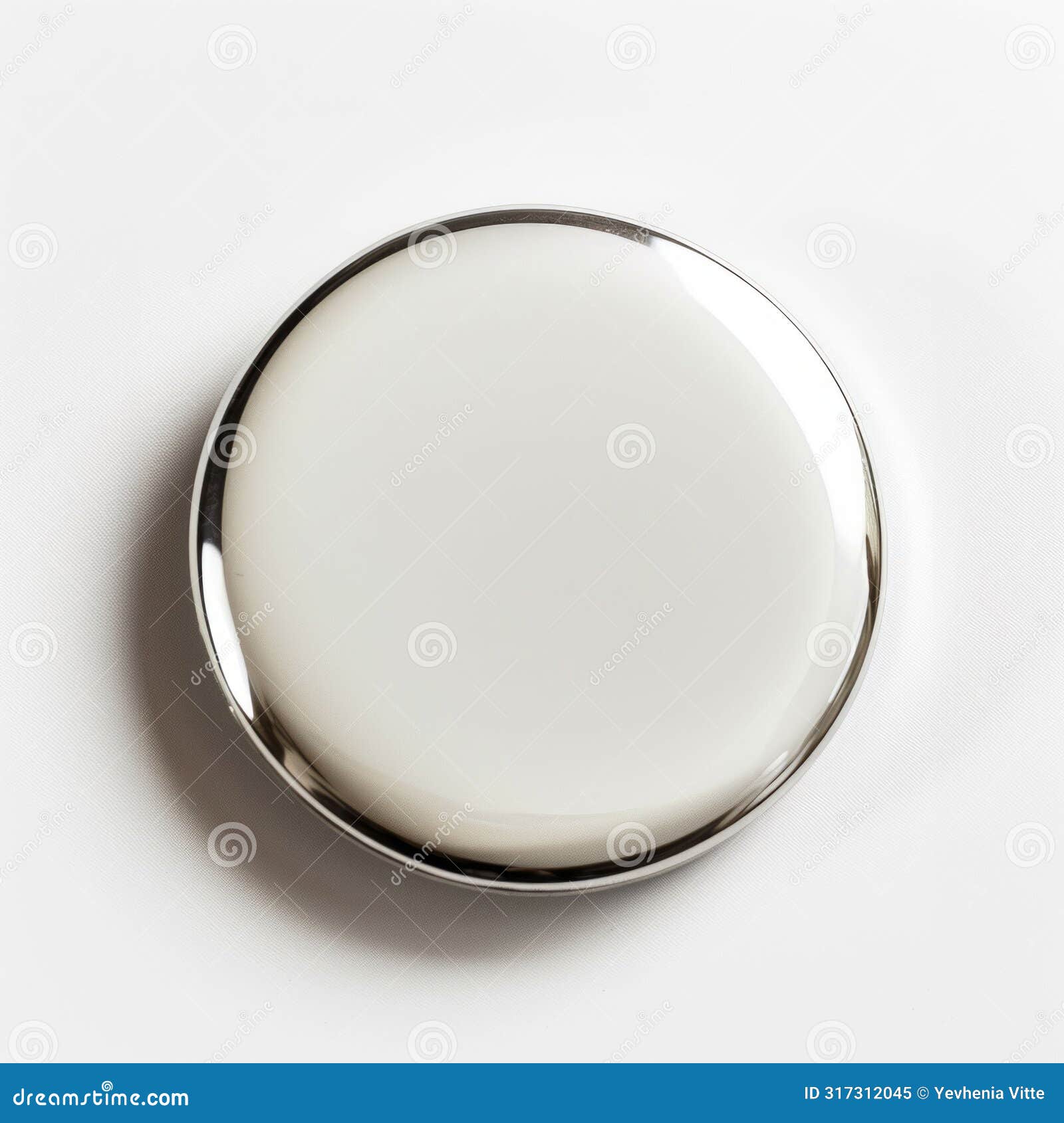 Sleek Minimalist White Button on a Reflective Surface. Generative Ai ...