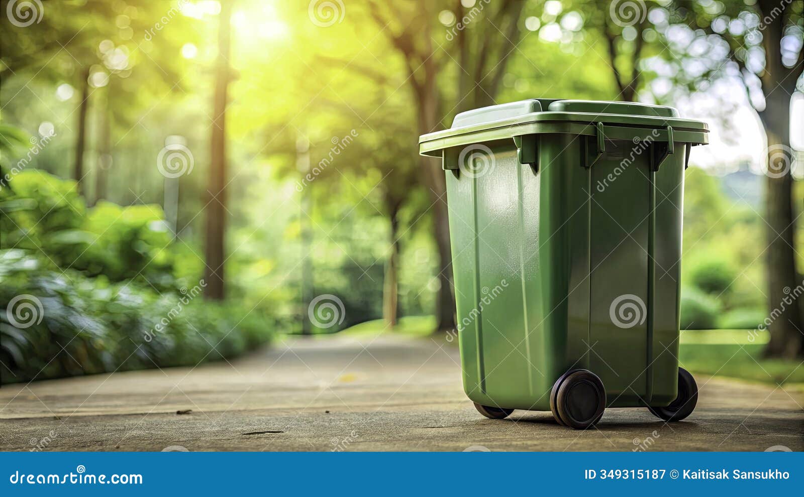 Modern, Mobile Green Recycling Bin â€ Efficient Waste Management ...