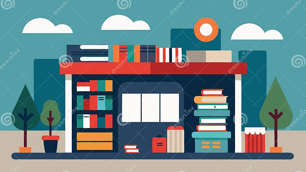 Sleek Modern Bookstore Filled with Textbooks School Merchandise and ...