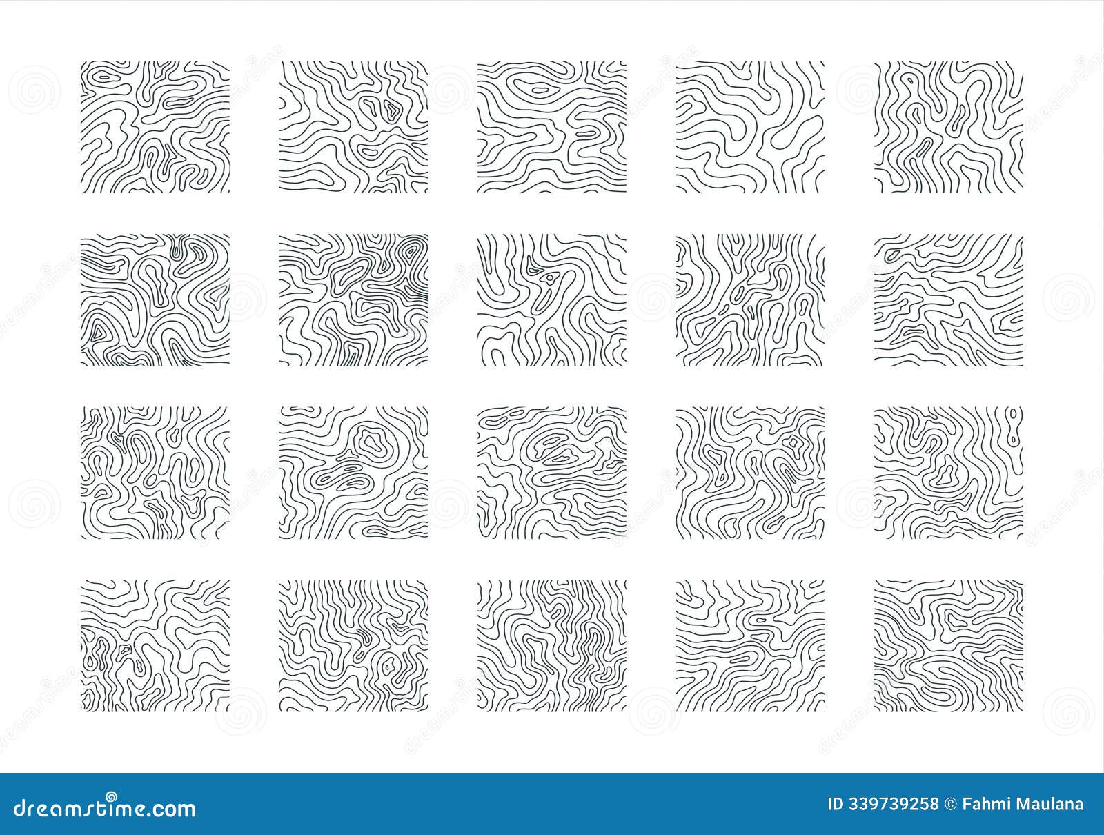 Topography Line Pattern Element Set Stock Vector - Illustration of ...