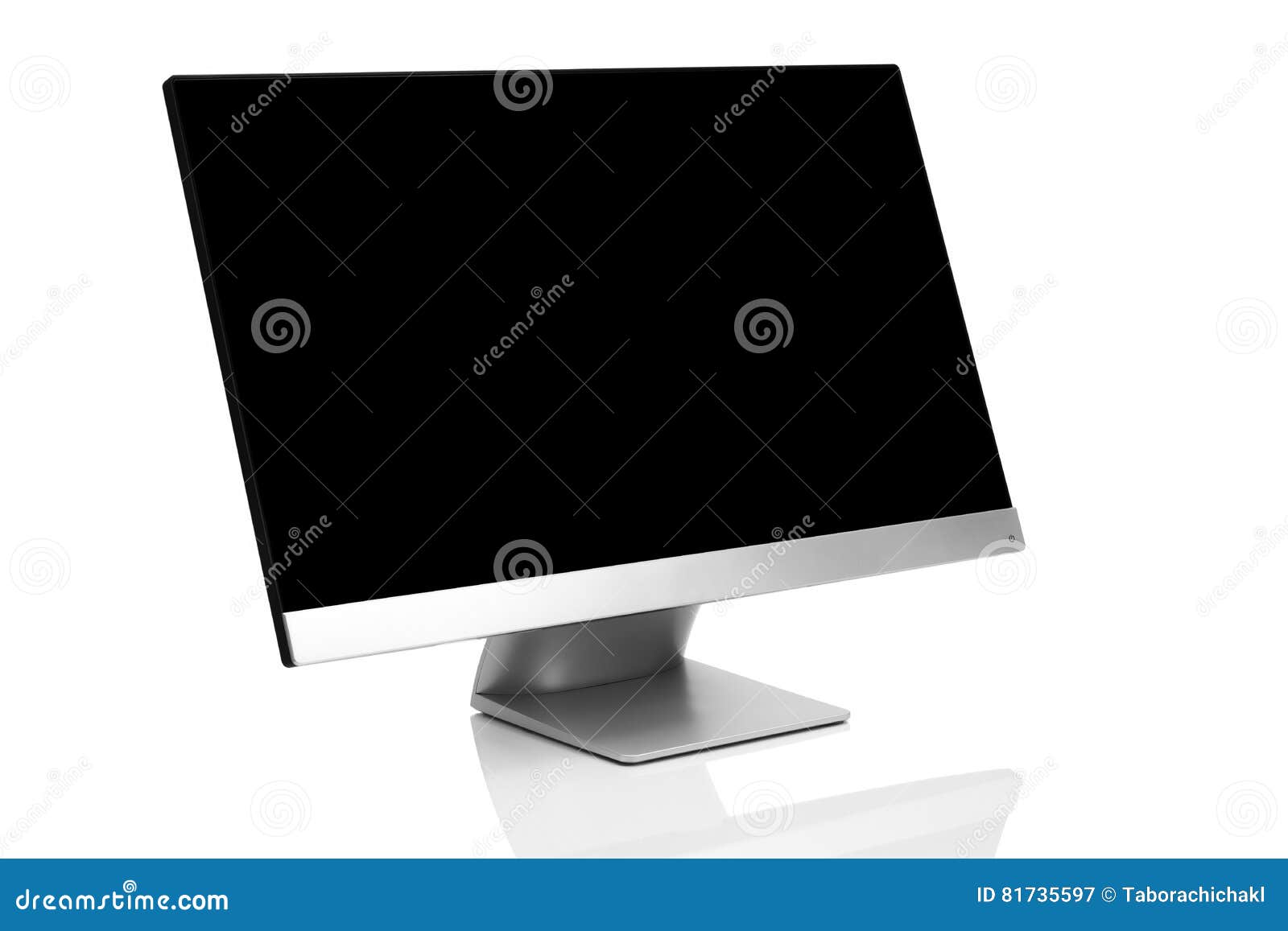 Sleek Modern Computer Display On White Background With Reflection Stock ... Sleek Modern Computer Display On White Background With Reflection Stock ...