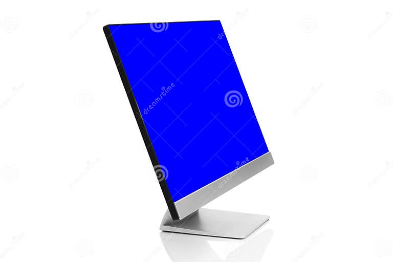 Sleek Modern Computer Display on White Background with Reflection Stock ...
