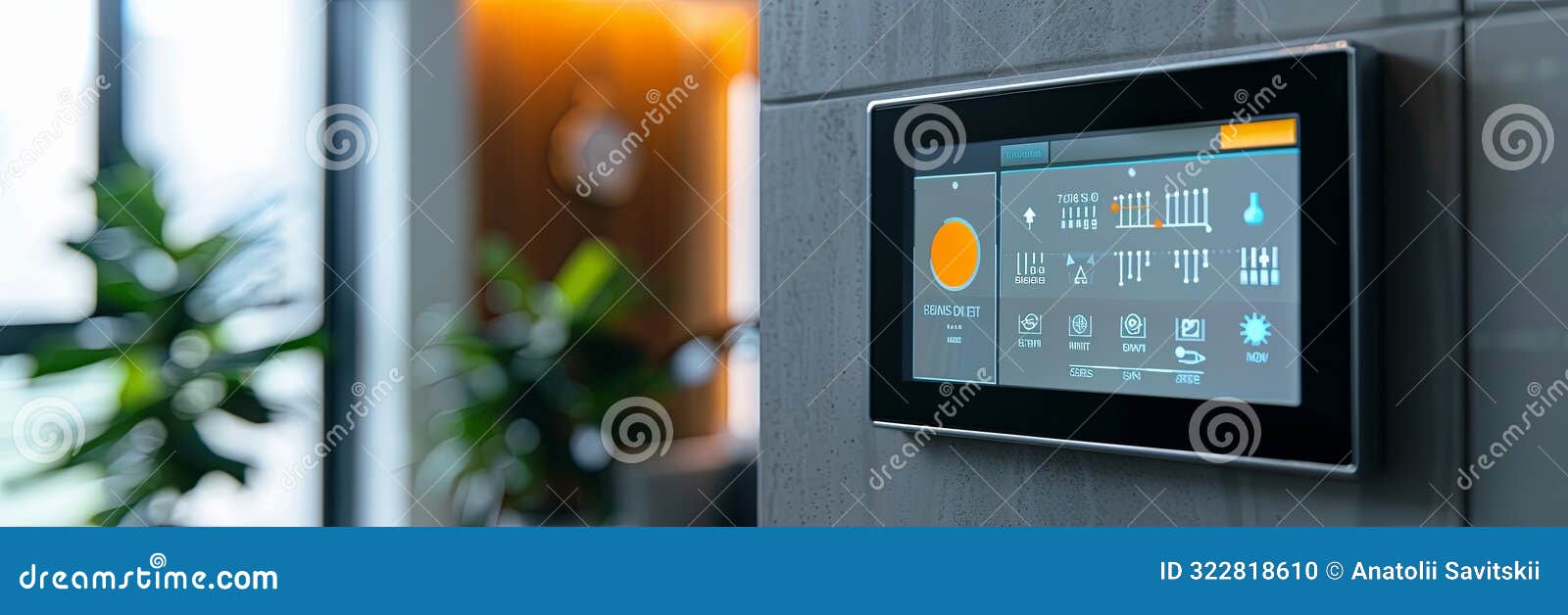 A Sleek, Modern Control Panel with a Touchscreen Interface Mounted on a ...