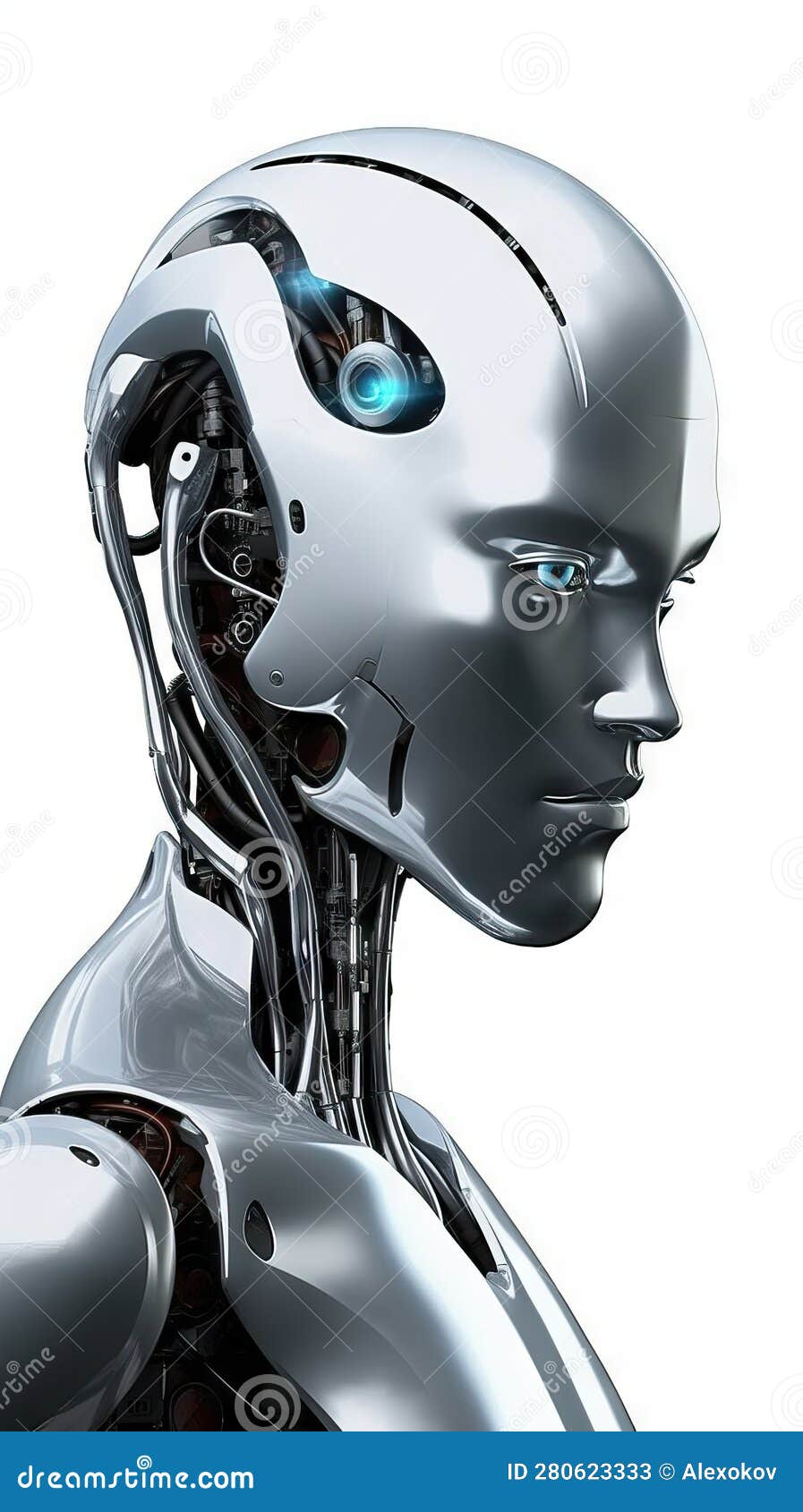 Sleek and Modern Design Blending Human and Robotic Features . Stock ...