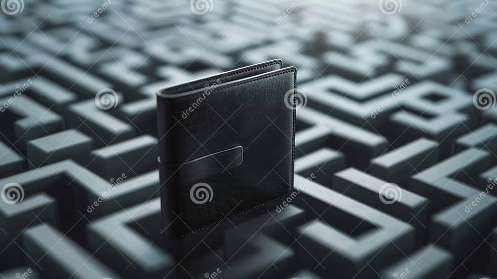 A Sleek Modern Digital Wallet Standing in Front of a Complex Maze of ...