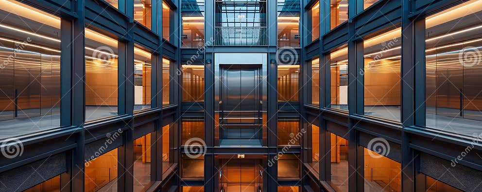 Sleek and Modern Elevator Design Integrated into a Striking Glass and ...