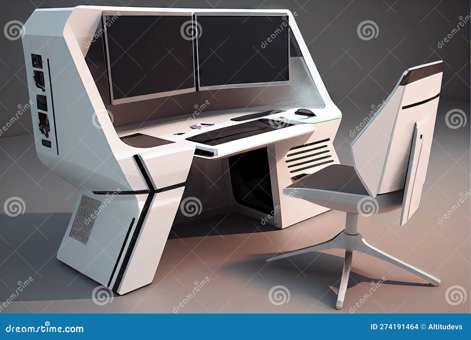 Sleek and Modern Gaming Desk with High-tech Computer and Sleek ...