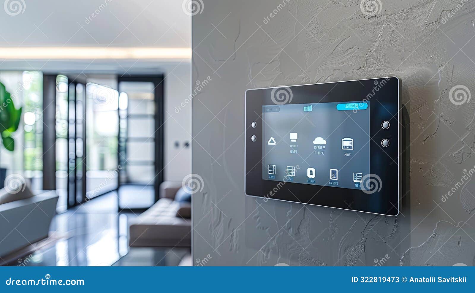 A Sleek, Modern Home Automation Control Panel with a Touchscreen ...