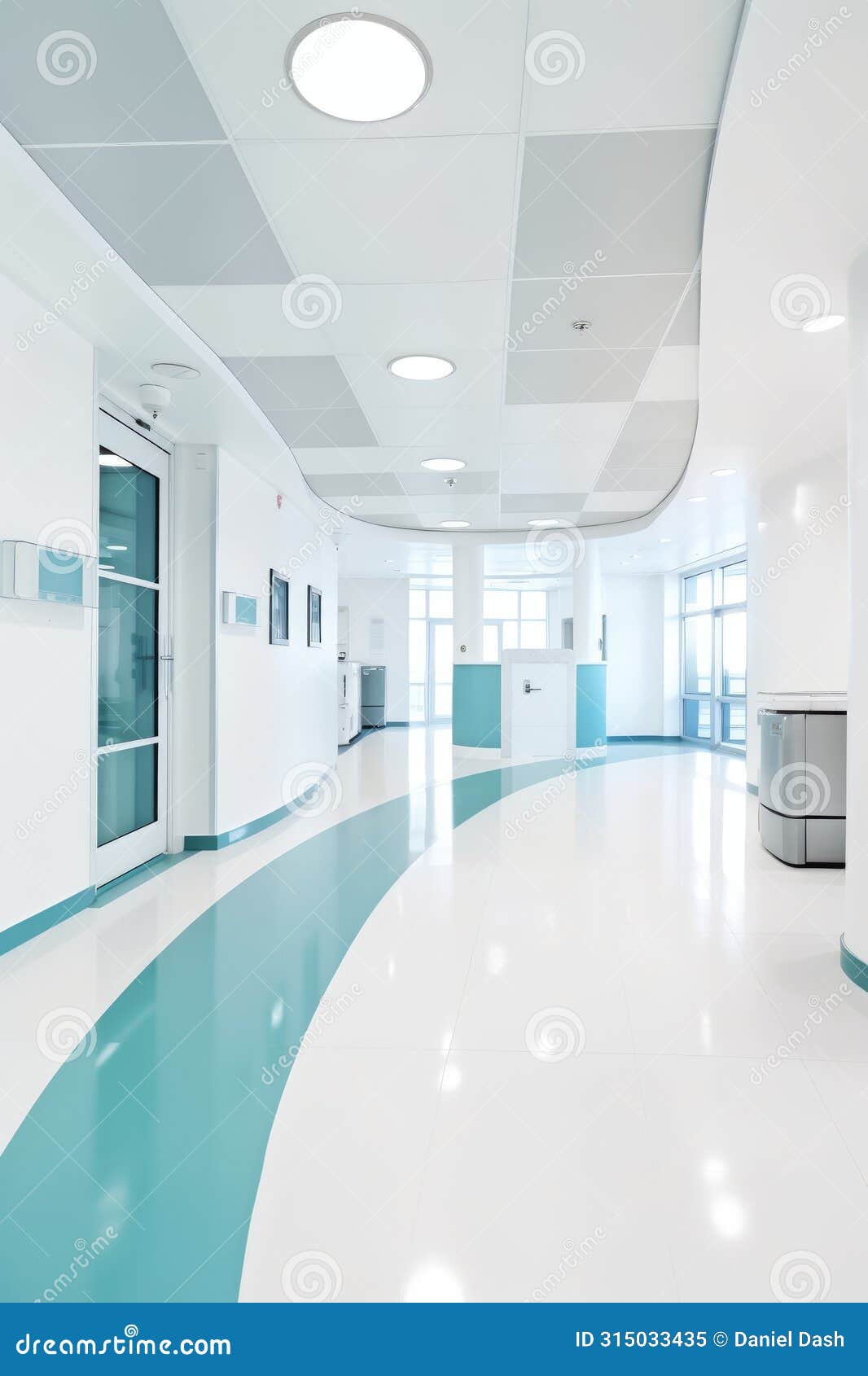 Sleek Modern Interior of a Hospital Hall with Contemporary Design Stock ...