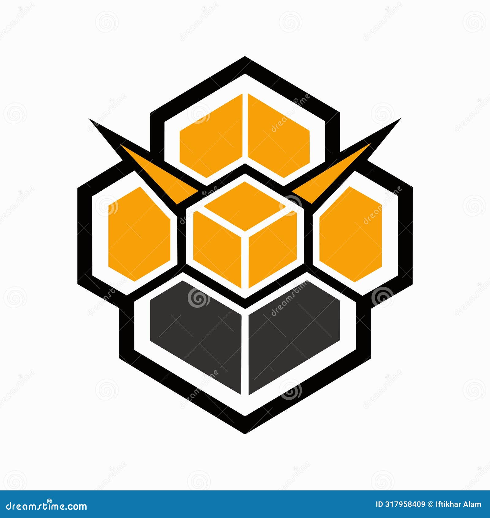 A Sleek and Modern Interpretation of a Honeycomb Pattern Logo Design, a ...