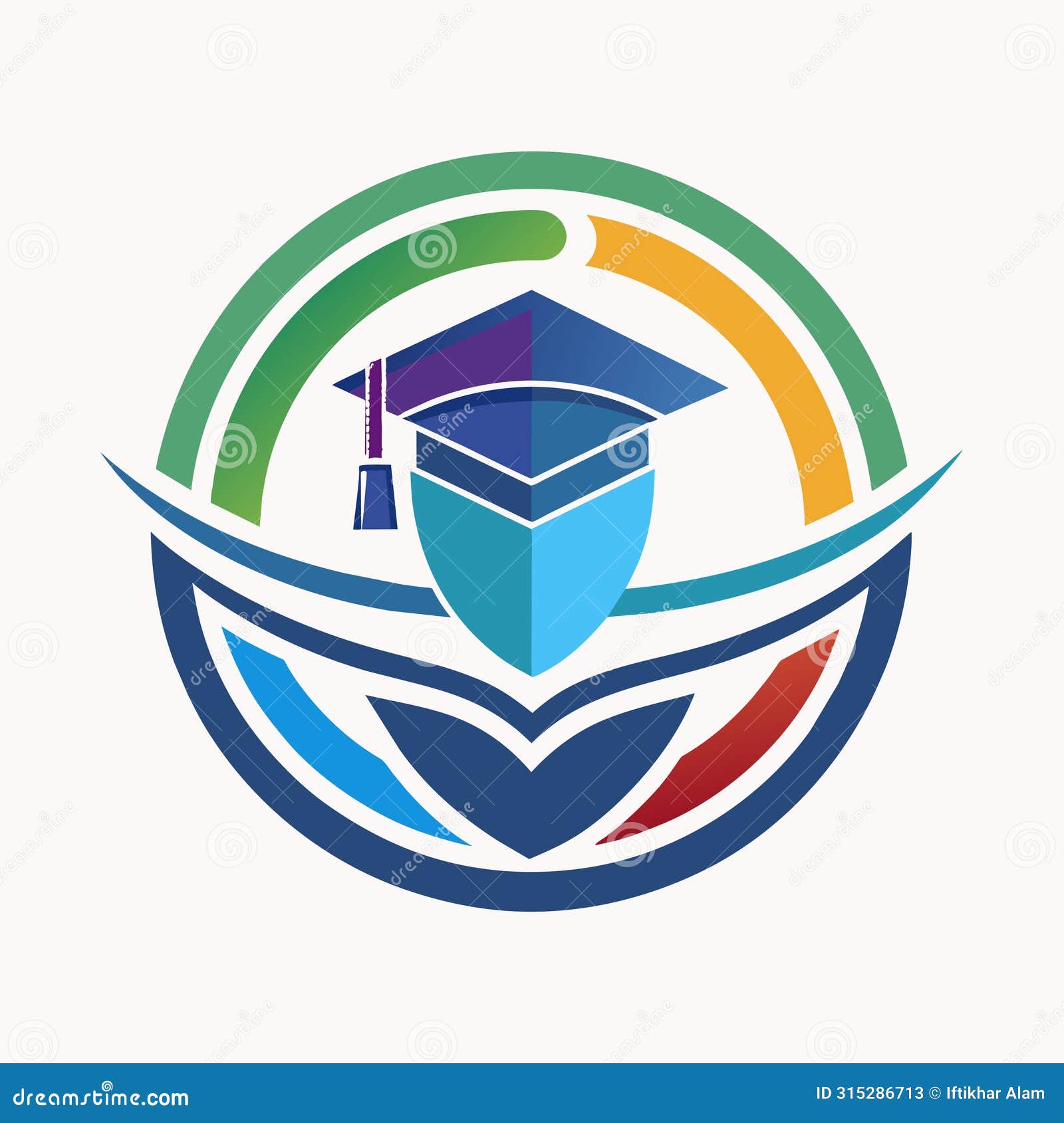 A Sleek and Modern Logo Design Featuring a Graduation Cap on Top of a ...