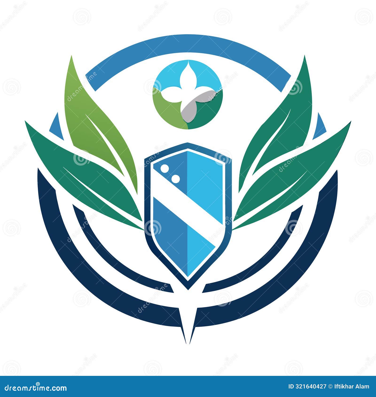 A Sleek and Modern Logo Design Incorporating a Blue Shield, Green ...