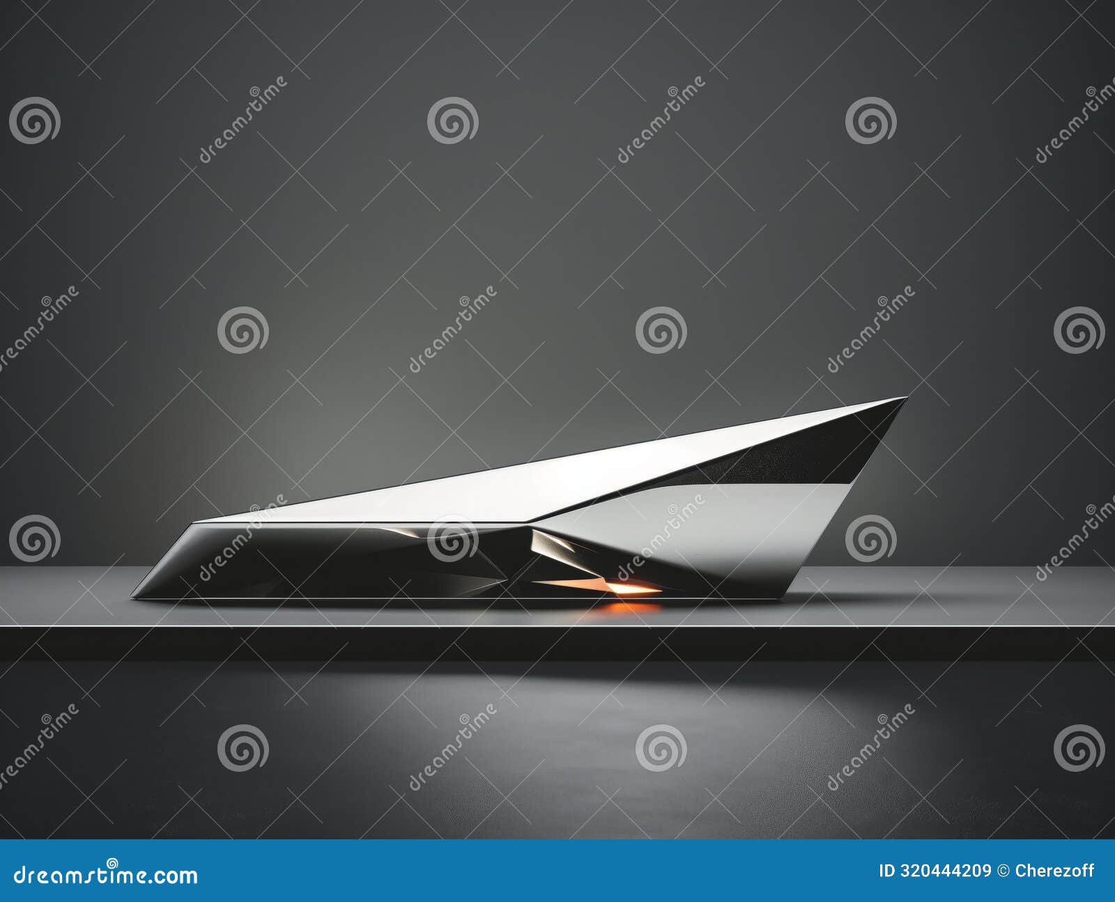 Sleek Modern Metallic Sculpture Stock Image - Image of unique, sharp ...