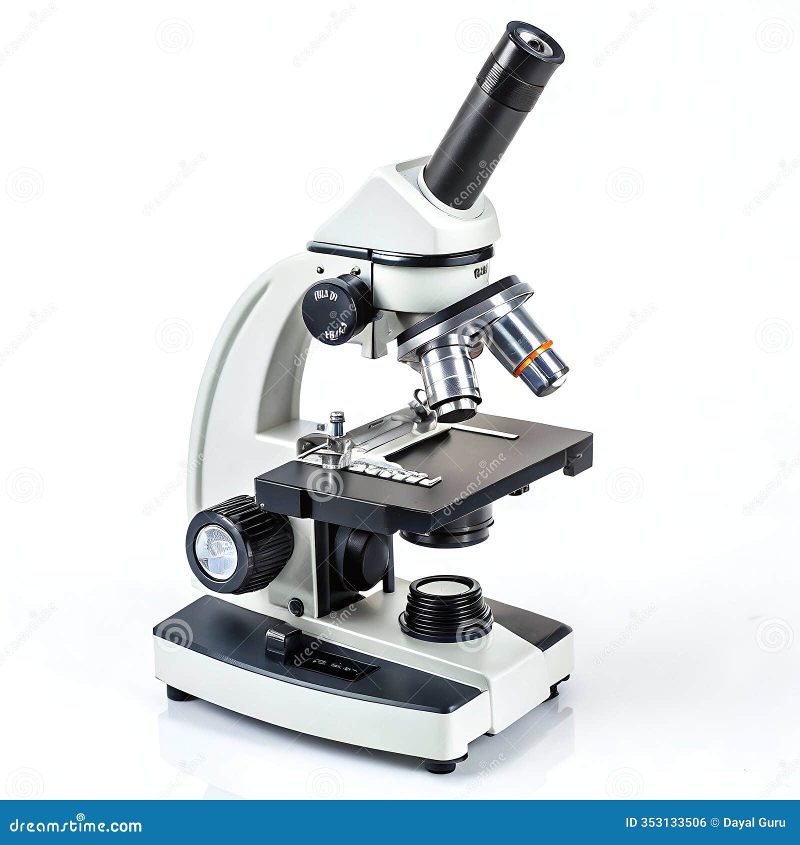 Microscope Isolated on White Background Stock Photo - Image of ...