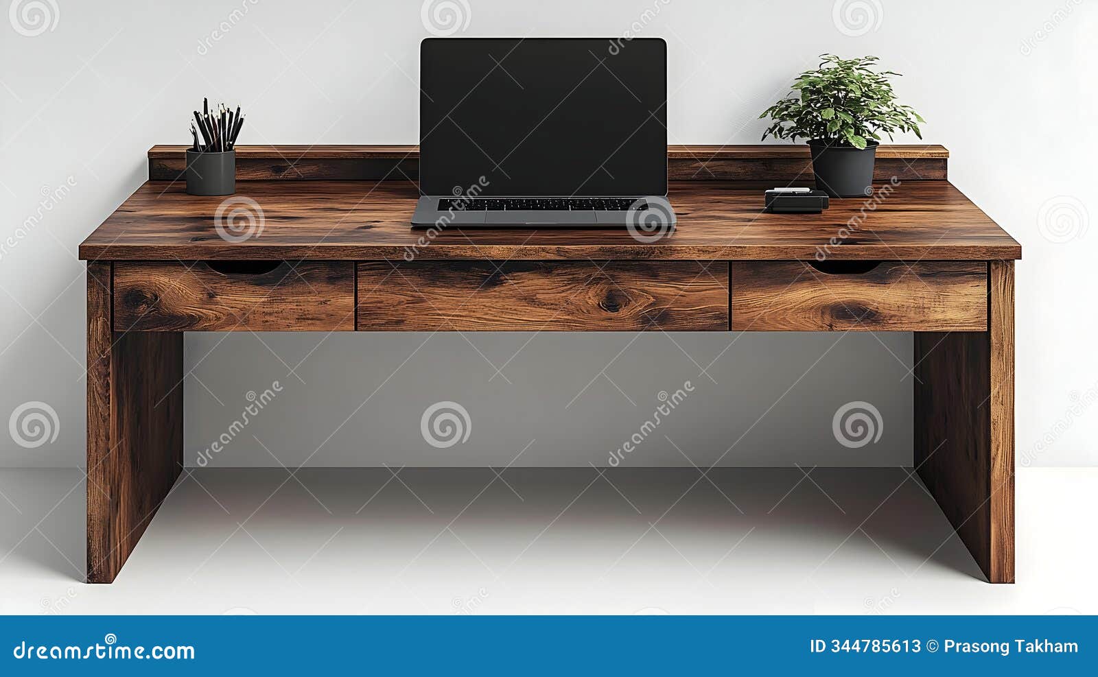 Sleek and Modern Minimalist Desk Setup Featuring a Laptop Computer ...